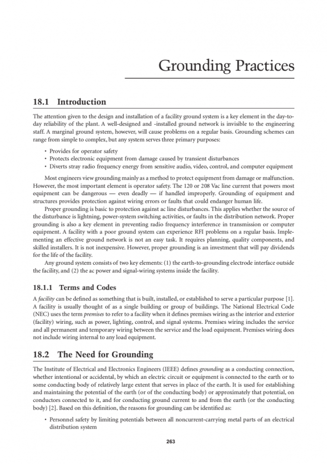 Good practices in the design and installation of a facility ground ...